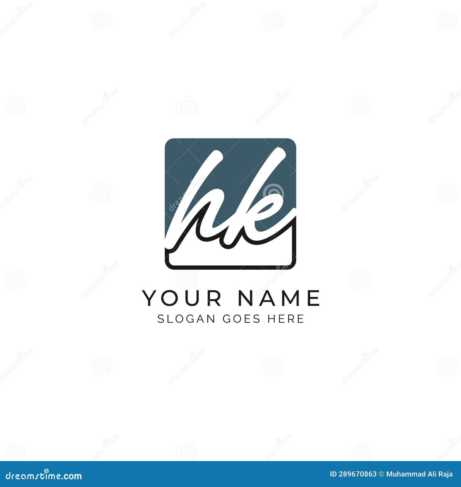 H, K, HK Initial Letter Handwritten and Signature Vector Image Template ...