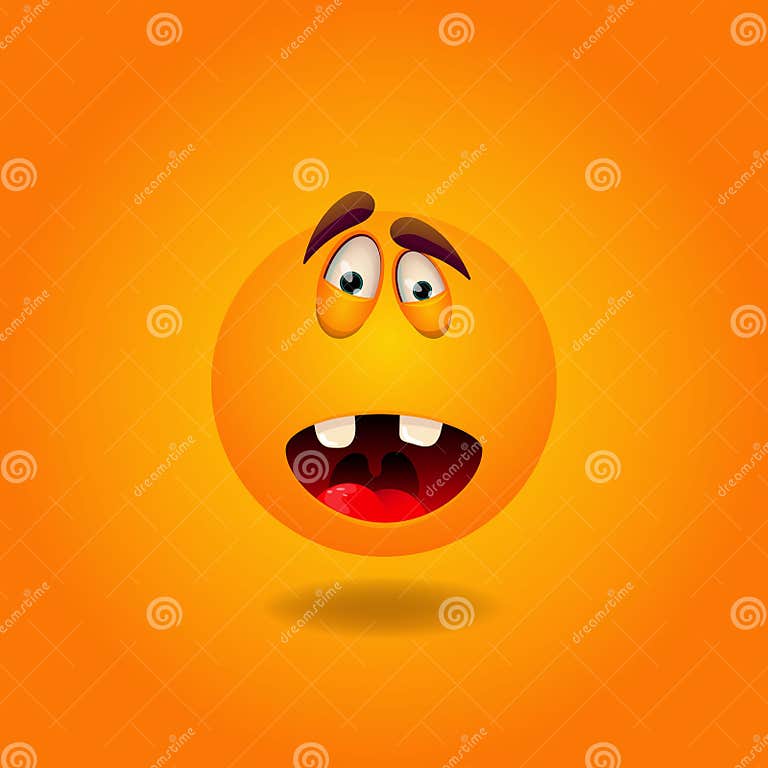 Surprised, Confused, Scared, Strange, Puzzled Smile or Emoji. Stock ...