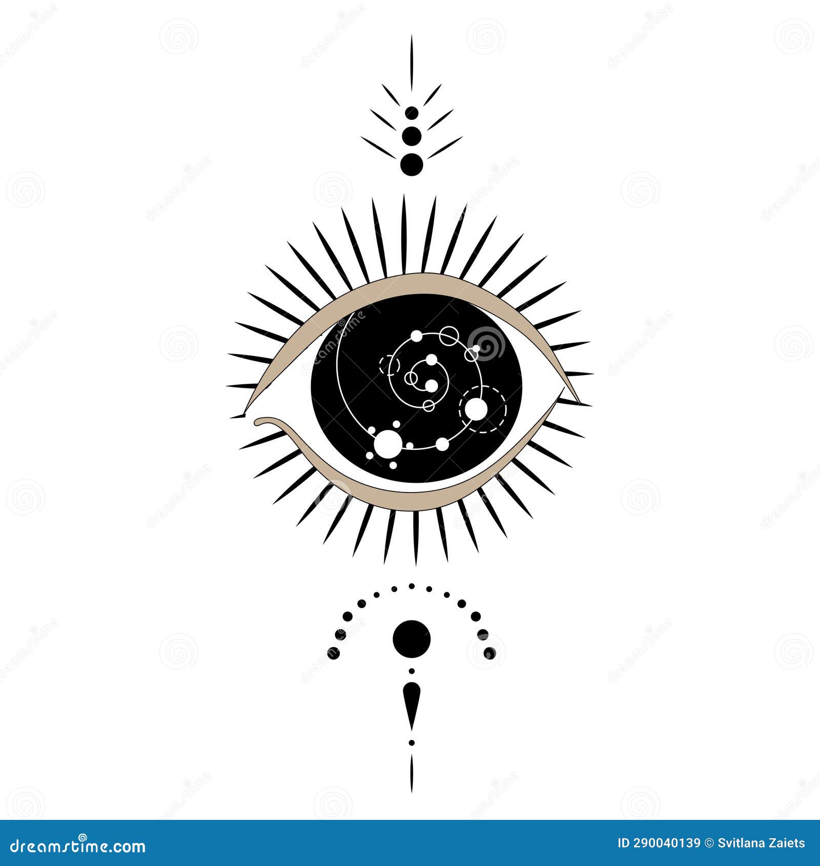 Eye Image. Retro Style for Tattoos Stock Illustration - Illustration of ...