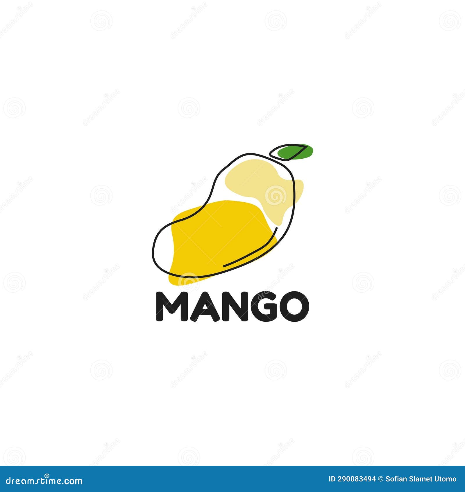 Minimalist Logo in the Shape of a Mango Stock Illustration ...