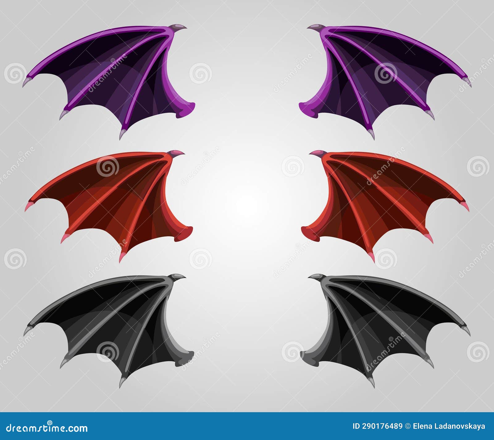 A Set of Wings for Halloween. Stock Vector - Illustration of ...