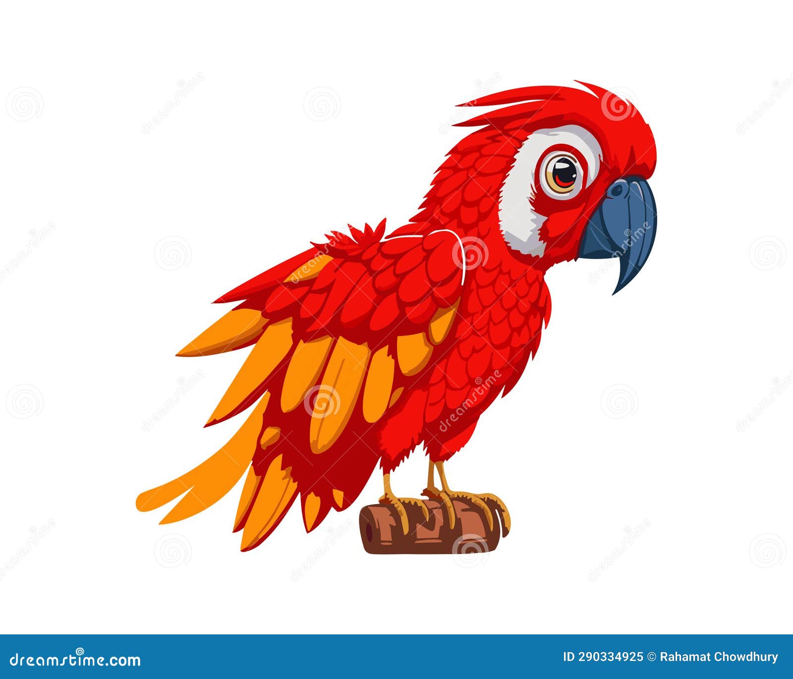 The Cute Red Parrot Illustration Stock Illustration - Illustration of ...