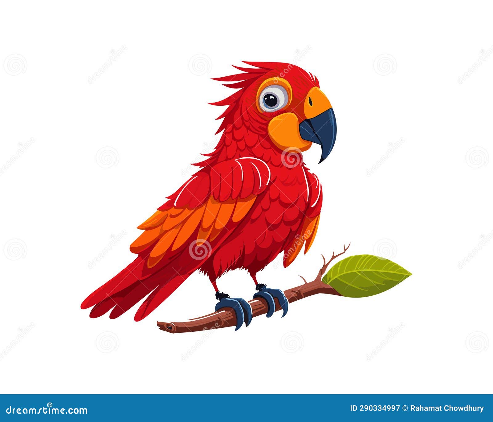 The Cute Red Parrot Illustration Stock Illustration - Illustration of ...