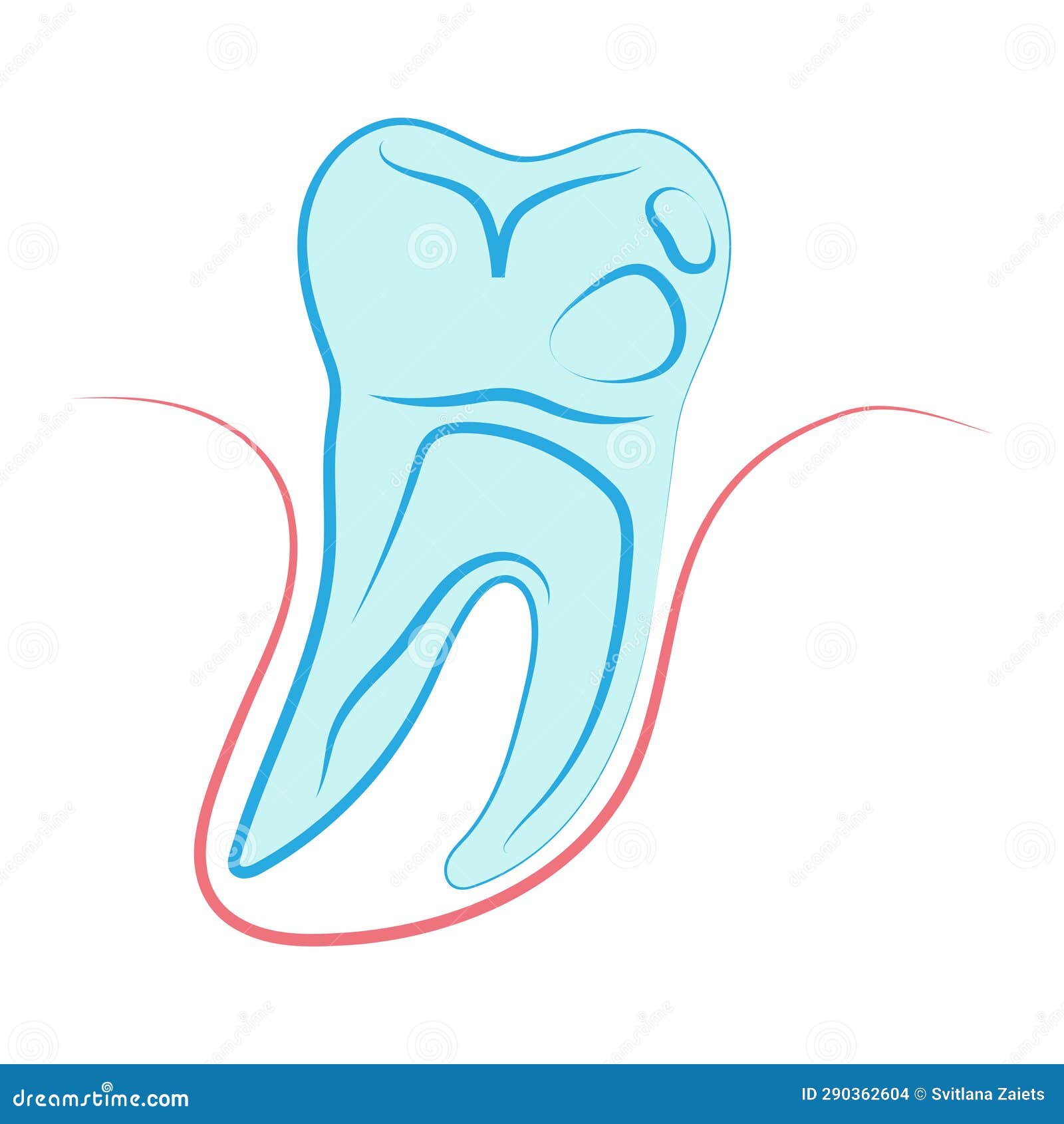 Tooth Logo. Beautiful Blue Tooth for Dentistry. Vector Image Stock ...