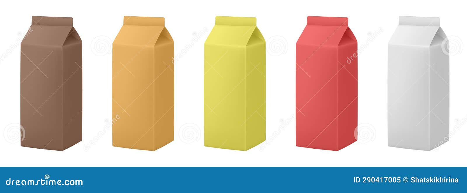 Yellow, White, Red, Orange and Brown Boxes for Dairy Products Stock ...