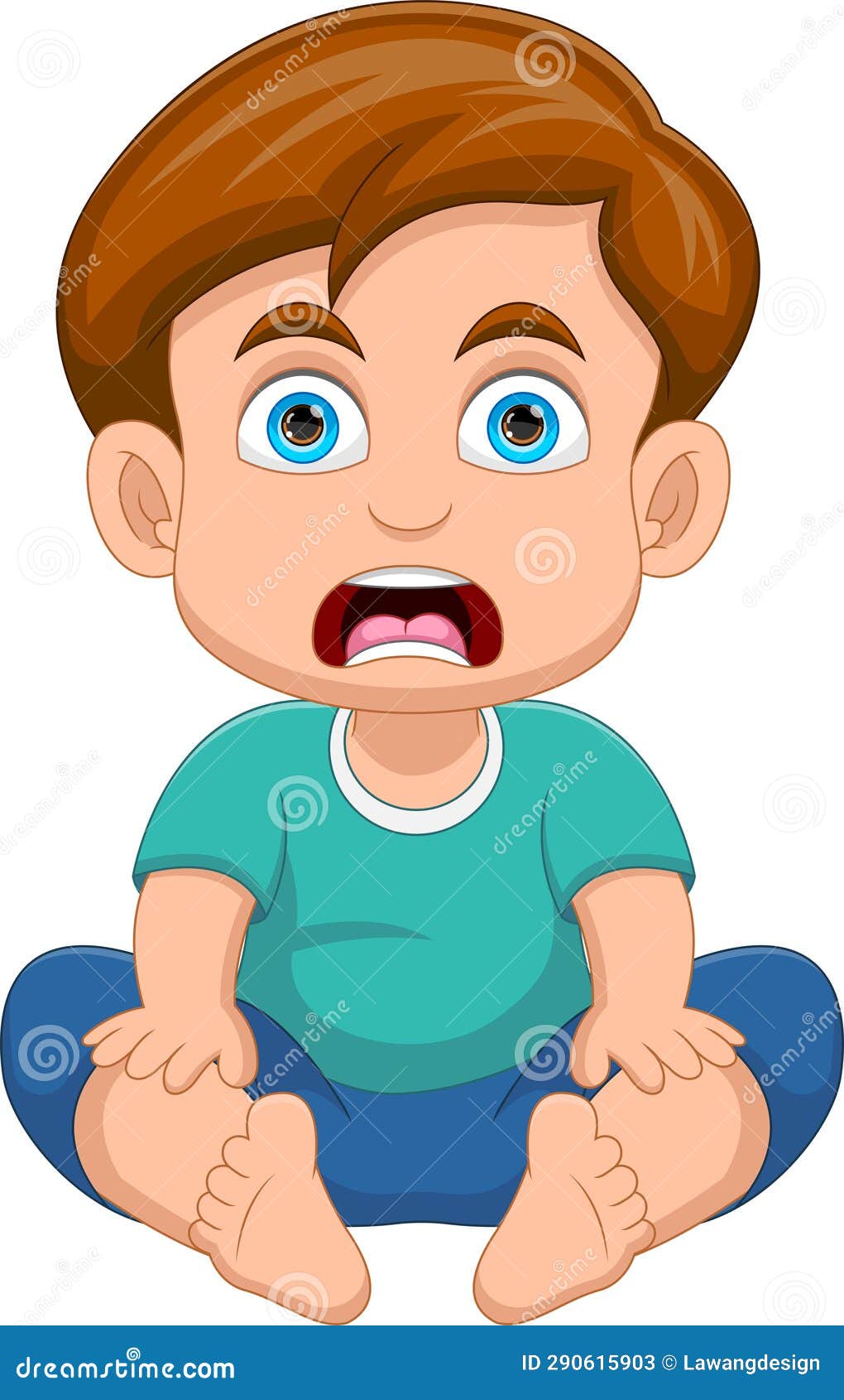 Cute Little Boy Shocked Cartoon Stock Illustration - Illustration of ...