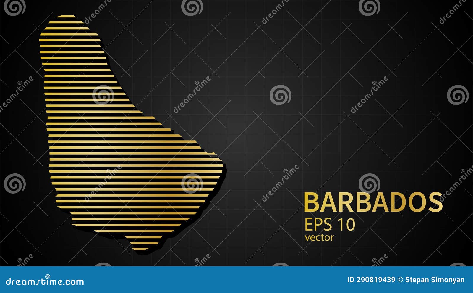 Vector Gold Map Of Barbados, Futuristic Modern Website Background Or ...