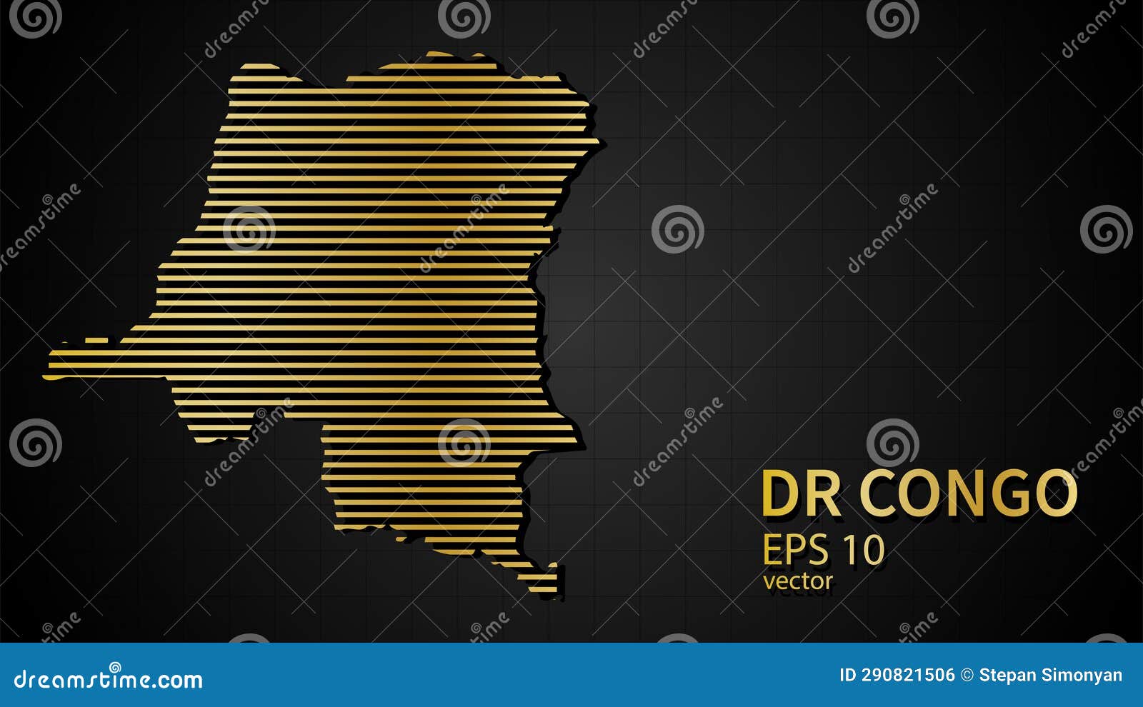Vector Map Of DR Of The Congo. High Detailed Country Map With Division ...