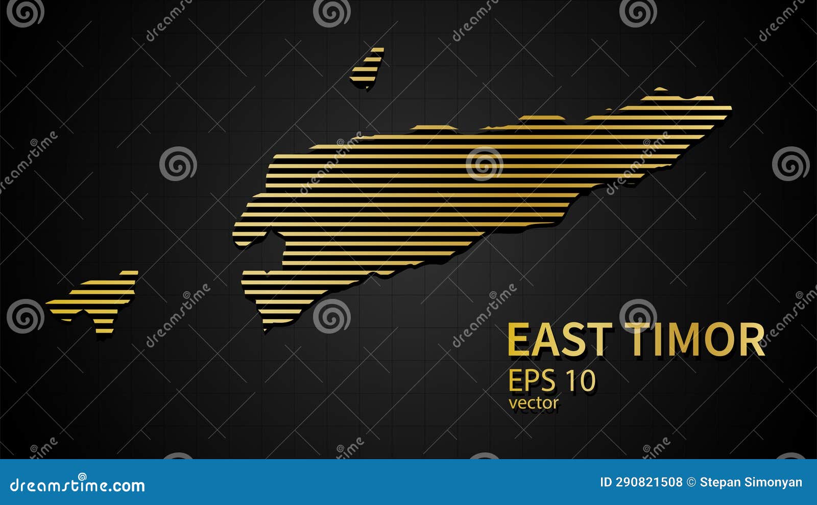 Vector Gold Map of East Timor, Futuristic Modern Website Background or ...
