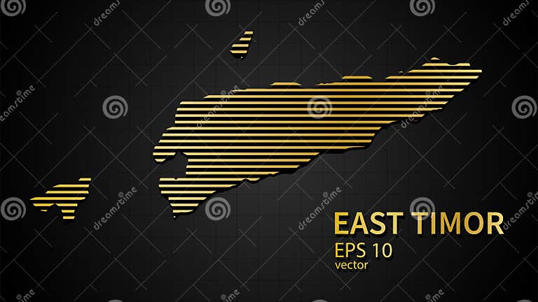 Vector Gold Map of East Timor, Futuristic Modern Website Background or ...