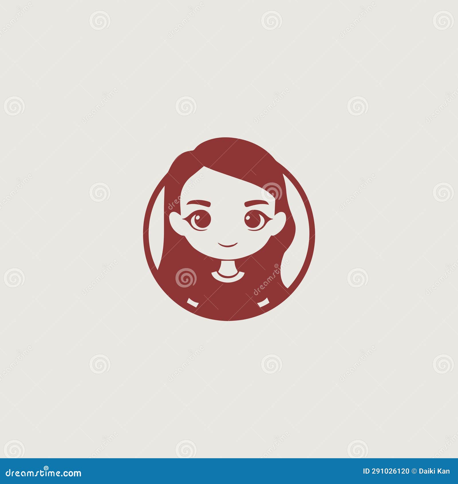 A Cute Icon that Symbolizes an Asian Girl Stock Vector - Illustration ...