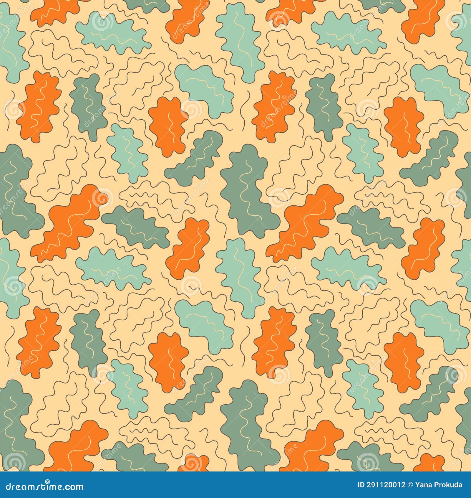 Colorful Seamless Pattern with Wave Shapes Stock Illustration ...