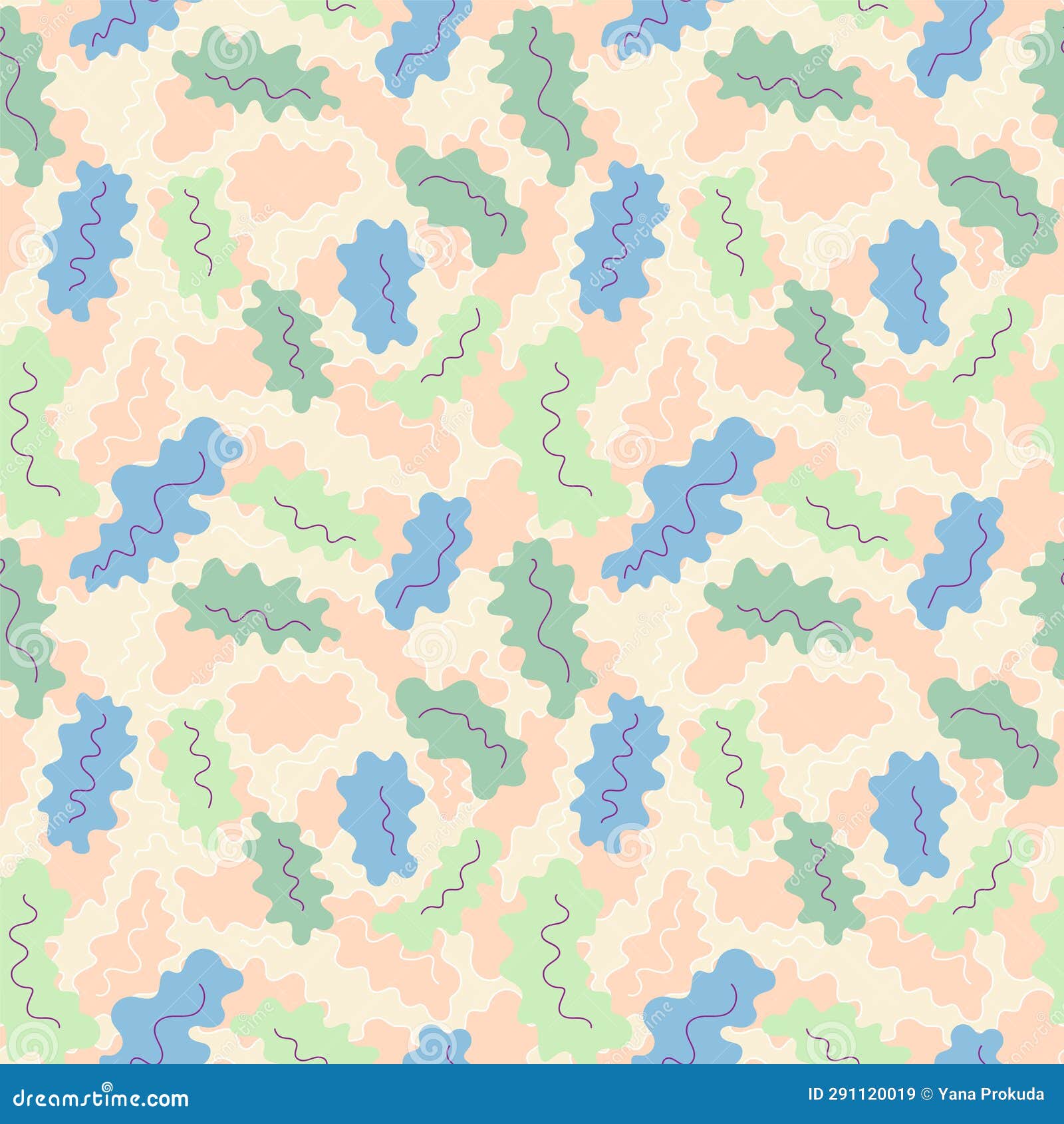 Colorful Seamless Pattern with Wave Shapes Stock Vector - Illustration ...