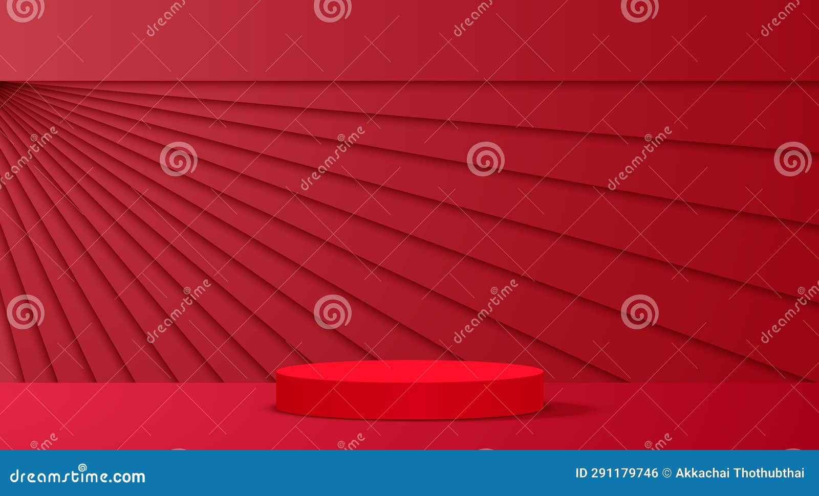 Red podium in the red room stock illustration. Illustration of display ...
