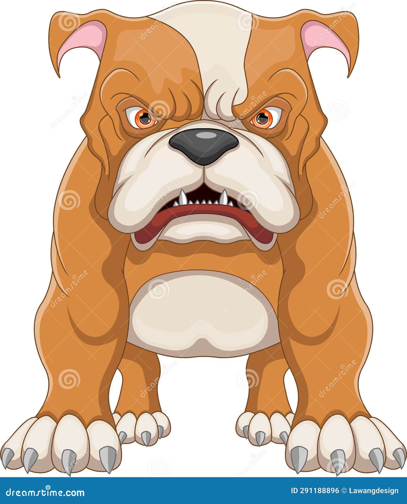 Angry bulldog cartoon stock vector. Illustration of friendly - 291188896