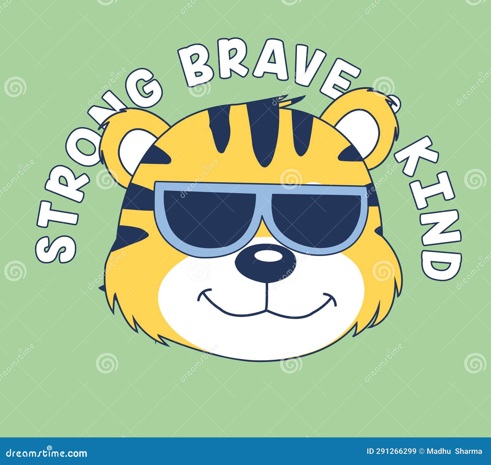 Cute Cool Tiger, Cute Brave Tiger Stock Illustration - Illustration of ...