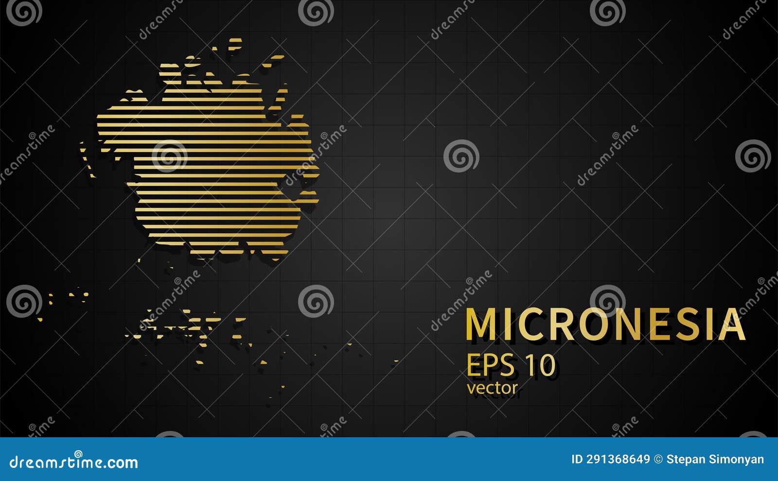 Vector Gold Map Of Micronesia, Futuristic Modern Website Background Or ...