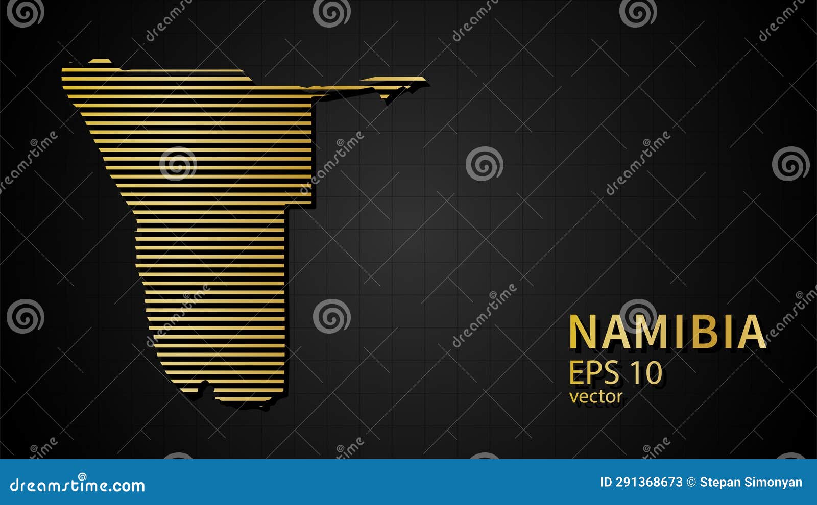 Vector Gold Map of Namibia, Futuristic Modern Website Background or ...