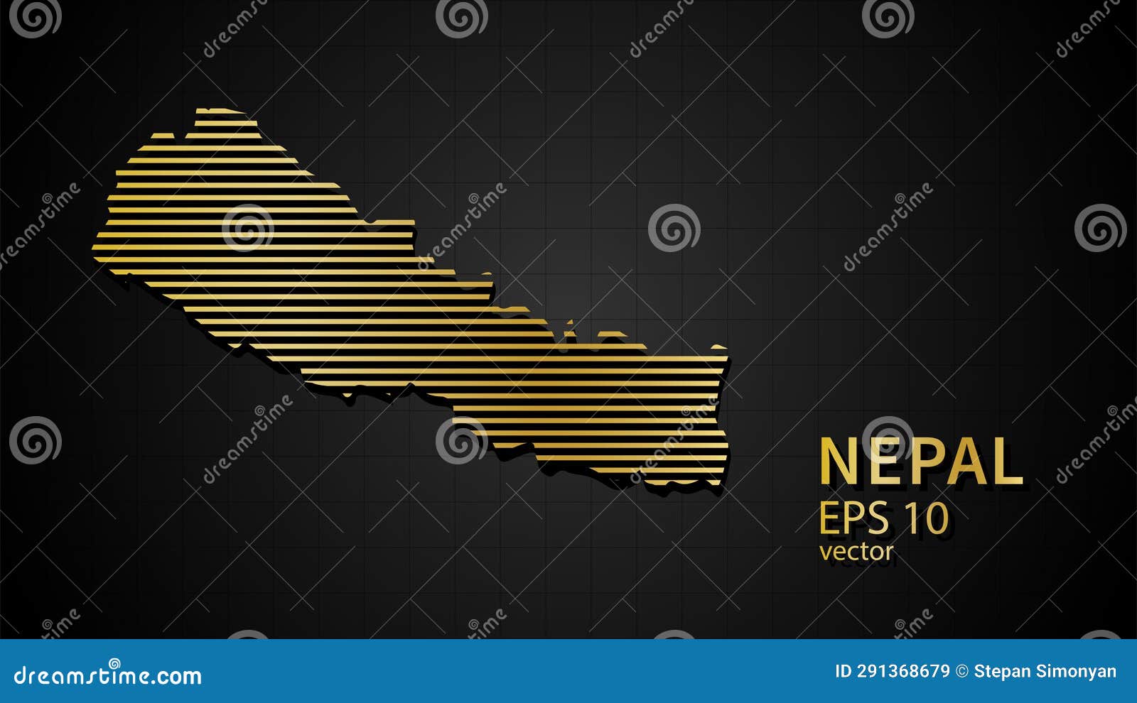 Vector Gold Map of Nepal, Futuristic Modern Website Background or Cover ...