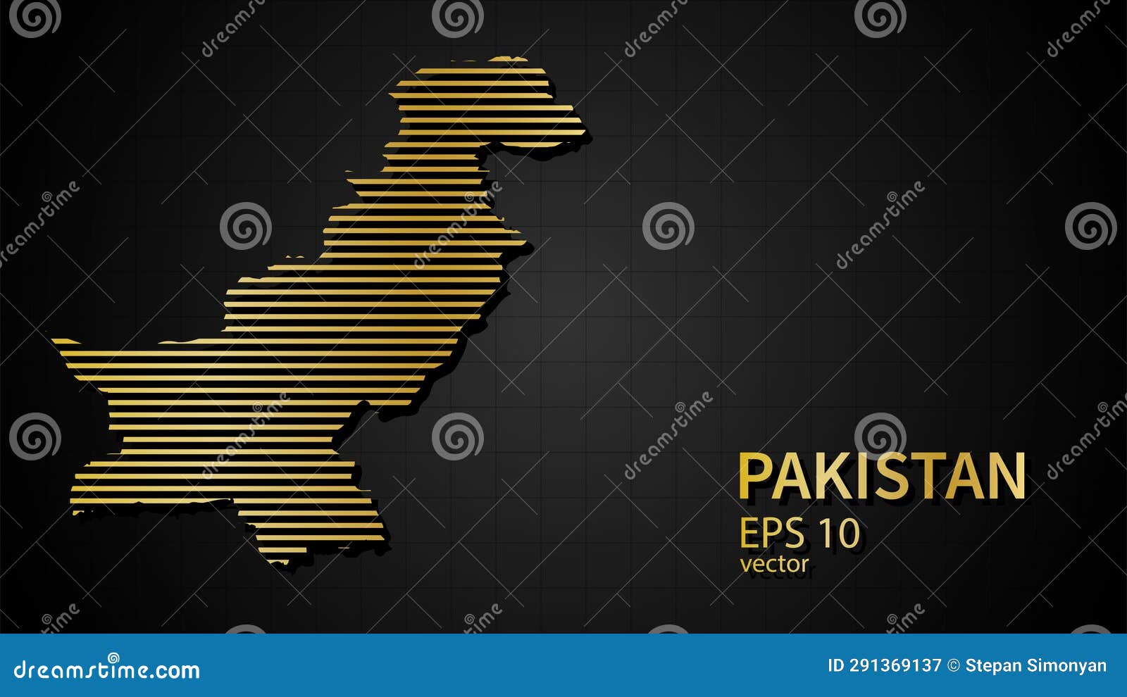 Pakistan Map From Futuristic Hexagonal Shapes, Lines, Points Blue And ...