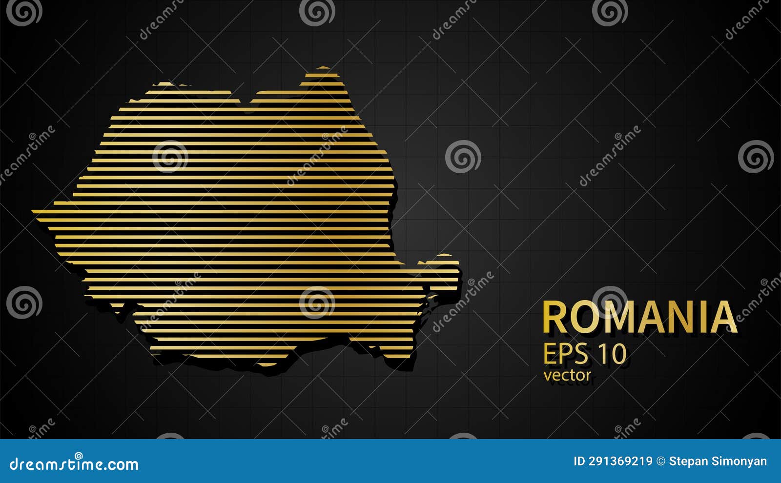 Romania Map From Futuristic Hexagonal Shapes, Lines, Points Blue And ...