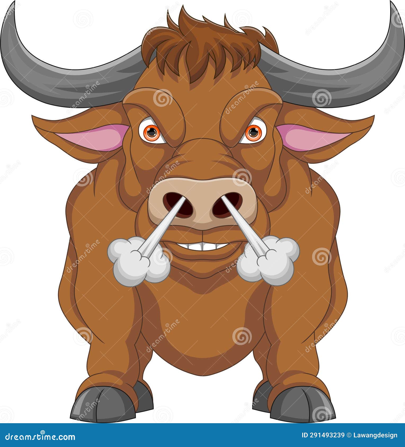 Angry bull cartoon stock vector. Illustration of attack - 291493239