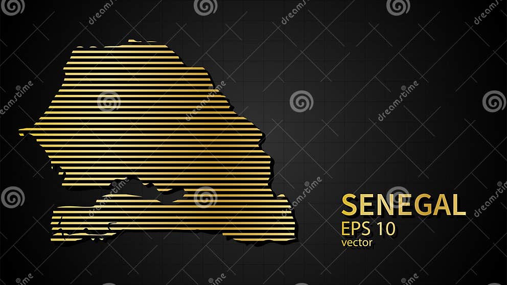Vector Gold Map of Senegal, Futuristic Modern Website Background or ...