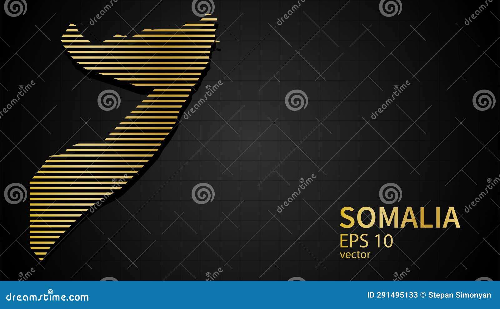 Vector Gold Map Of Somalia, Futuristic Modern Website Background Or ...