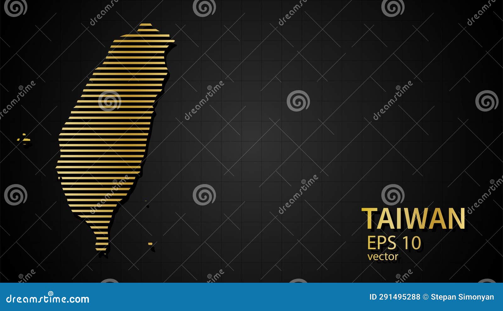 Vector Gold Map of Taiwan, Futuristic Modern Website Background or ...