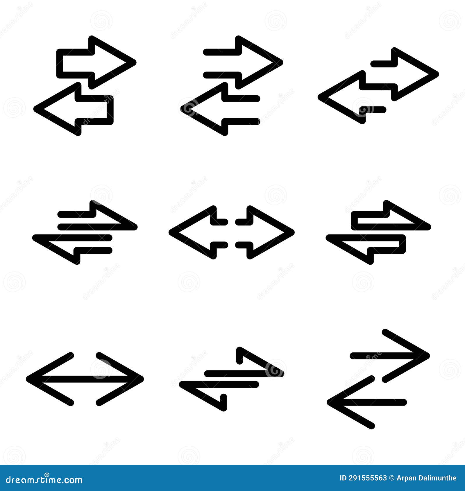 Two way pointer icon stock vector. Illustration of right - 291555563