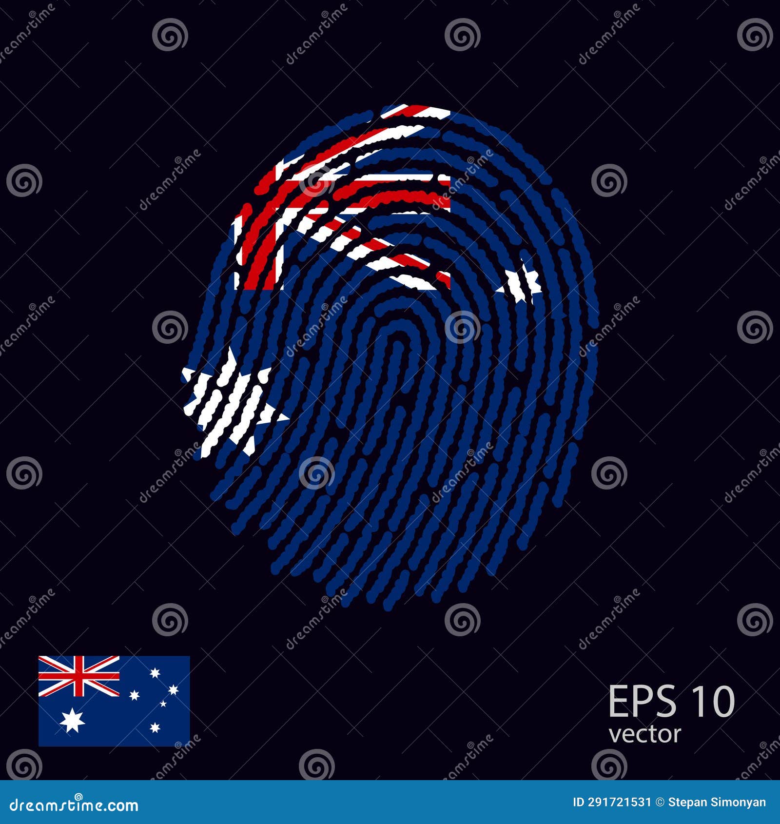 Fingerprint Vector Colored with the National Flag of Australia.Web ...