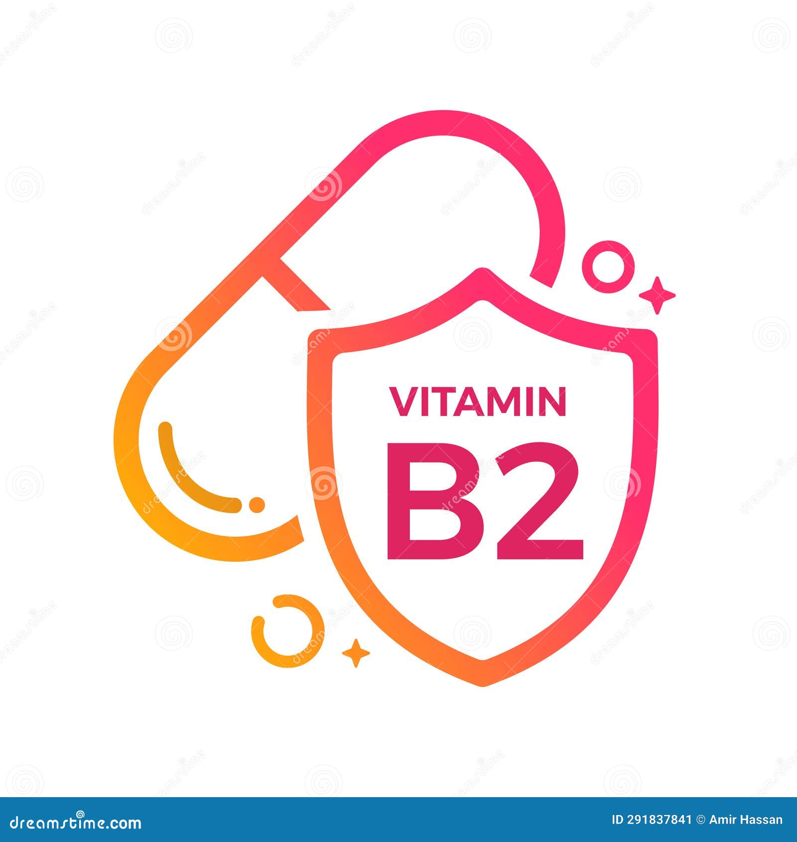 Vitamin B2 Pill Shield Icon Logo Protection, Medicine Heath Vector ...