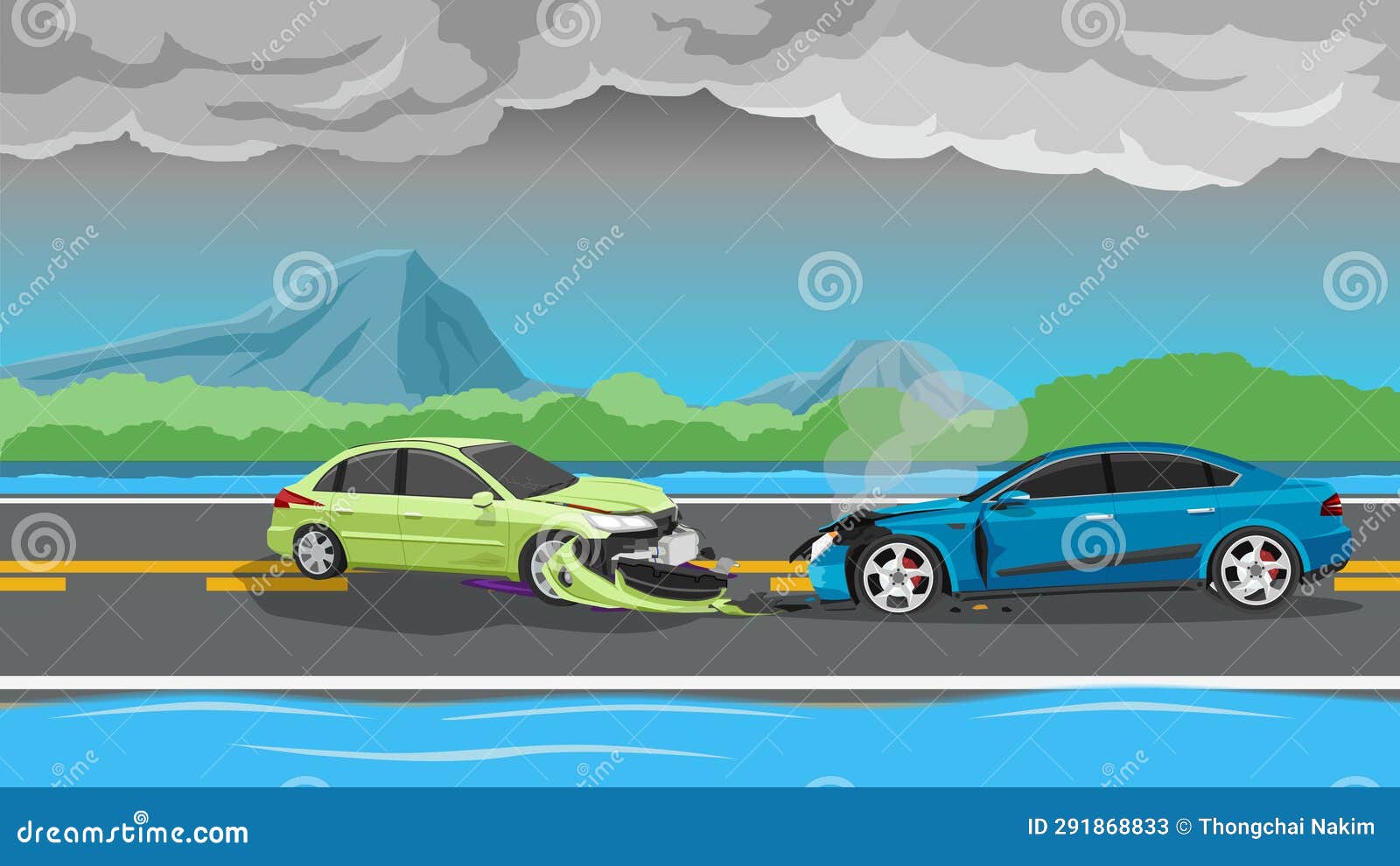 Road Troubles Infographics Illustration Cartoon Vector | CartoonDealer ...