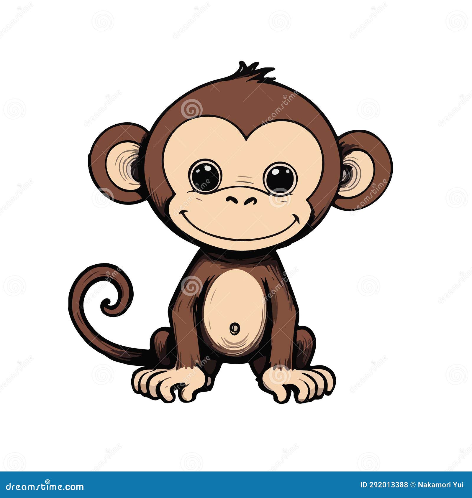 Monkey drawn style vector stock illustration. Illustration of wild ...
