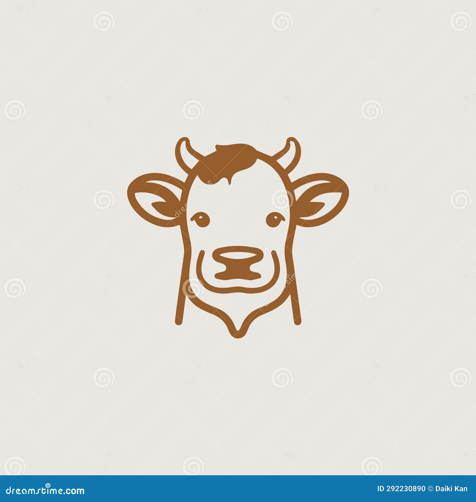 A Simple and Stylish Logo that Symbolically Uses a Cow Stock Vector ...