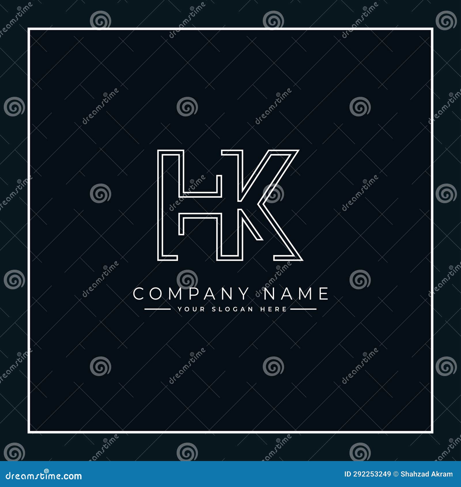 Vector Template for Initial Letter HK Logo - Elegant Monogram Logo for ...
