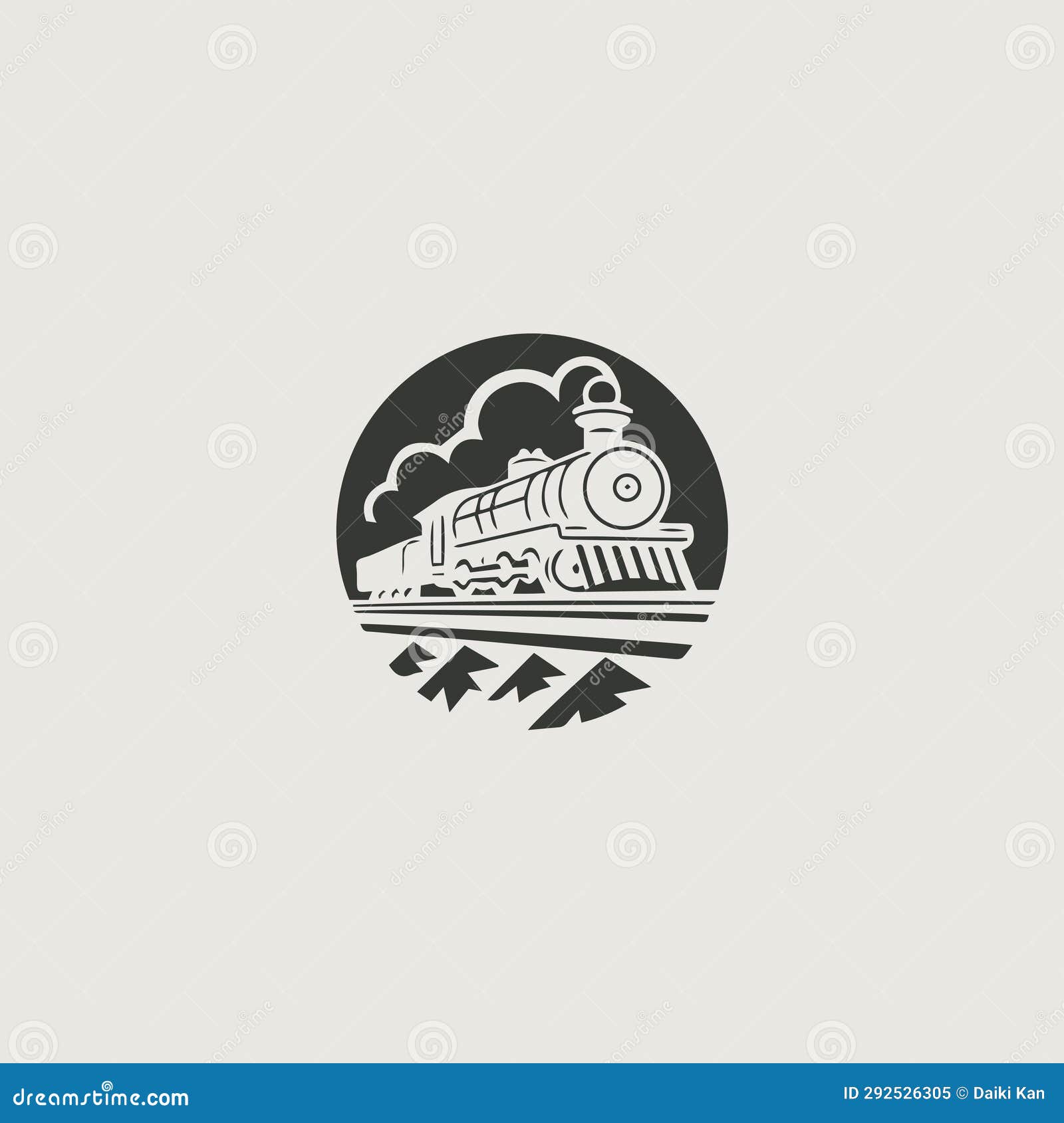 Simple Logo that Symbolically Uses a Train Stock Vector - Illustration ...