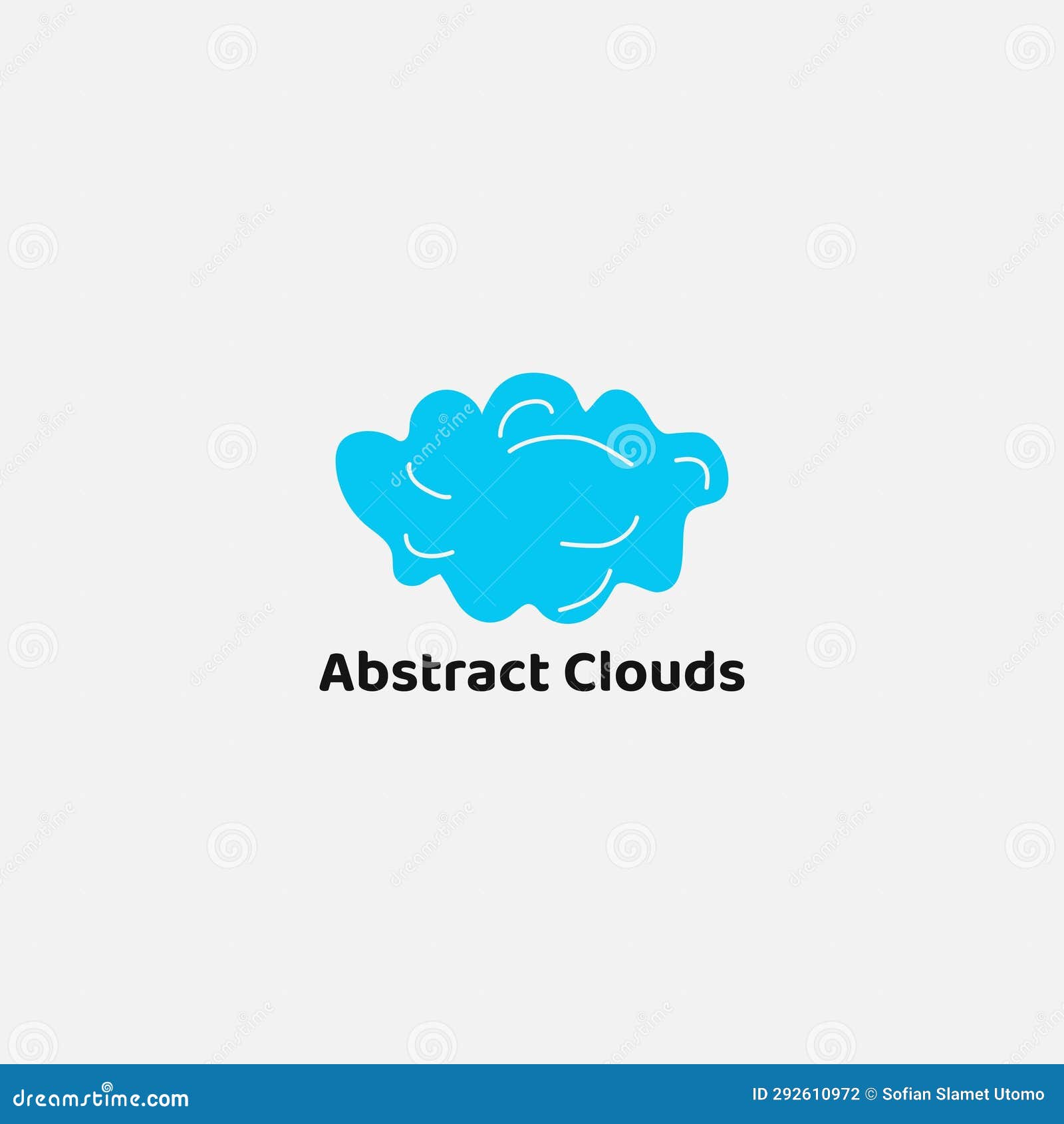 Blue Abstract Cloud Logo stock vector. Illustration of digital - 292610972
