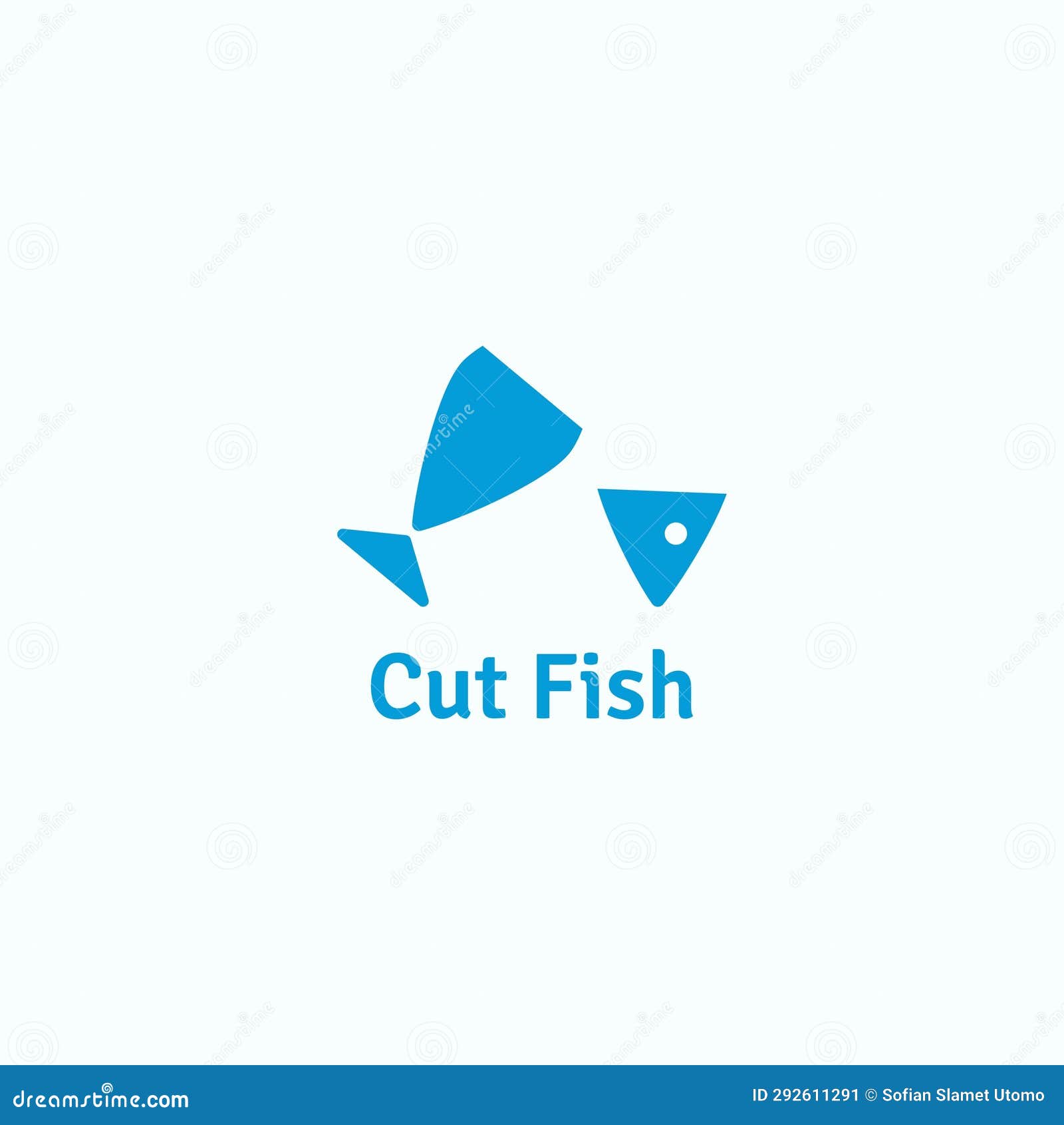 Fish Logo Cut in Two stock vector. Illustration of simple - 292611291