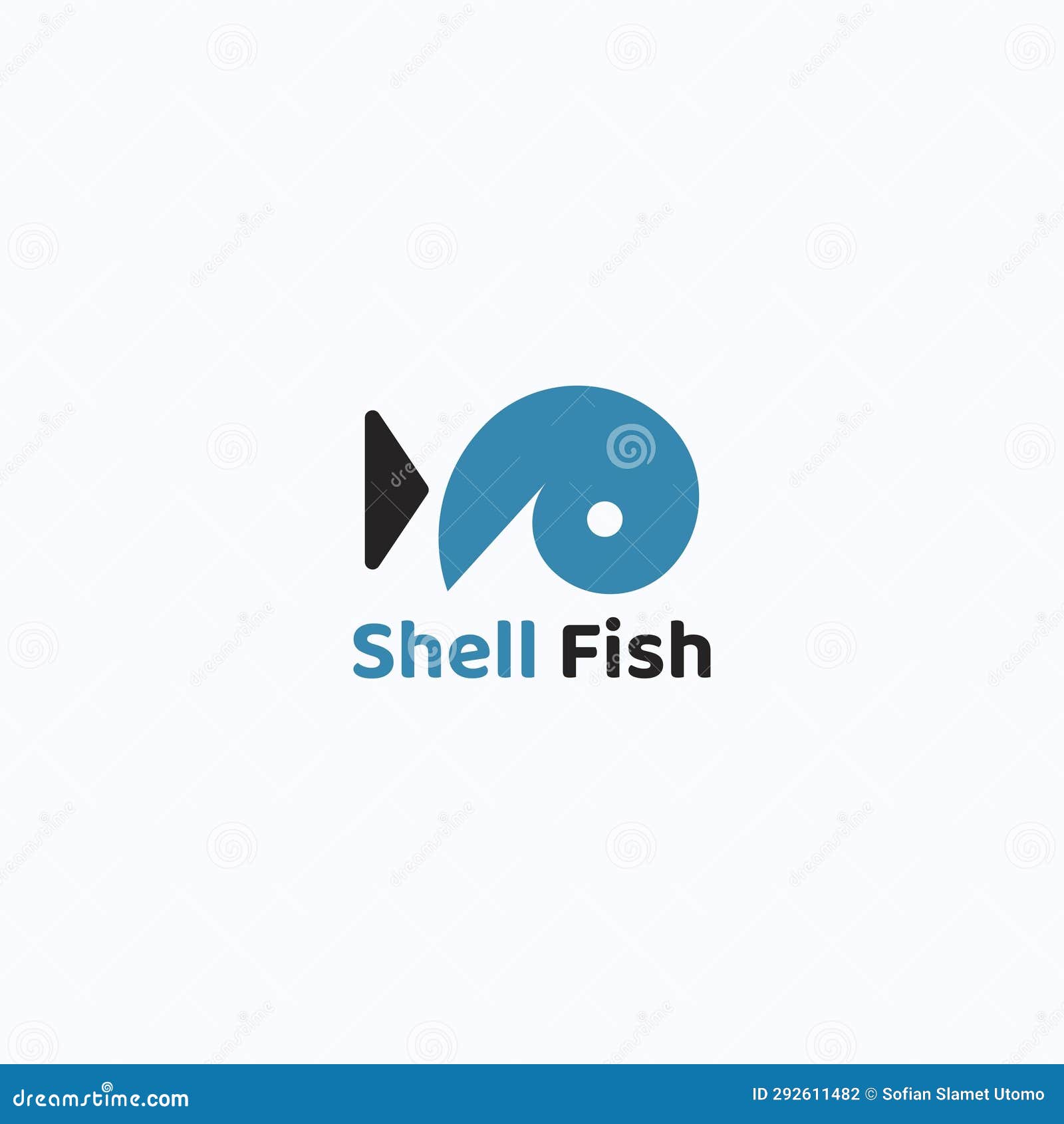 Fish Logo in the Shape of a Conch Shell Stock Vector - Illustration of ...