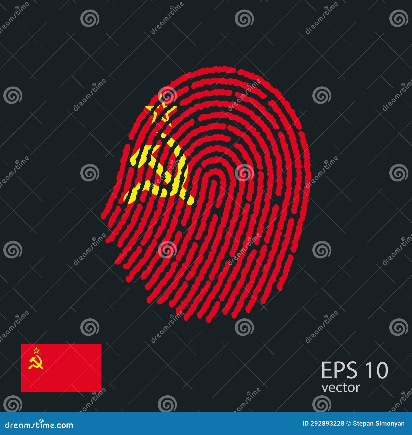 Vector Fingerprint Colored with the National Flag of Soviet Union.Web ...