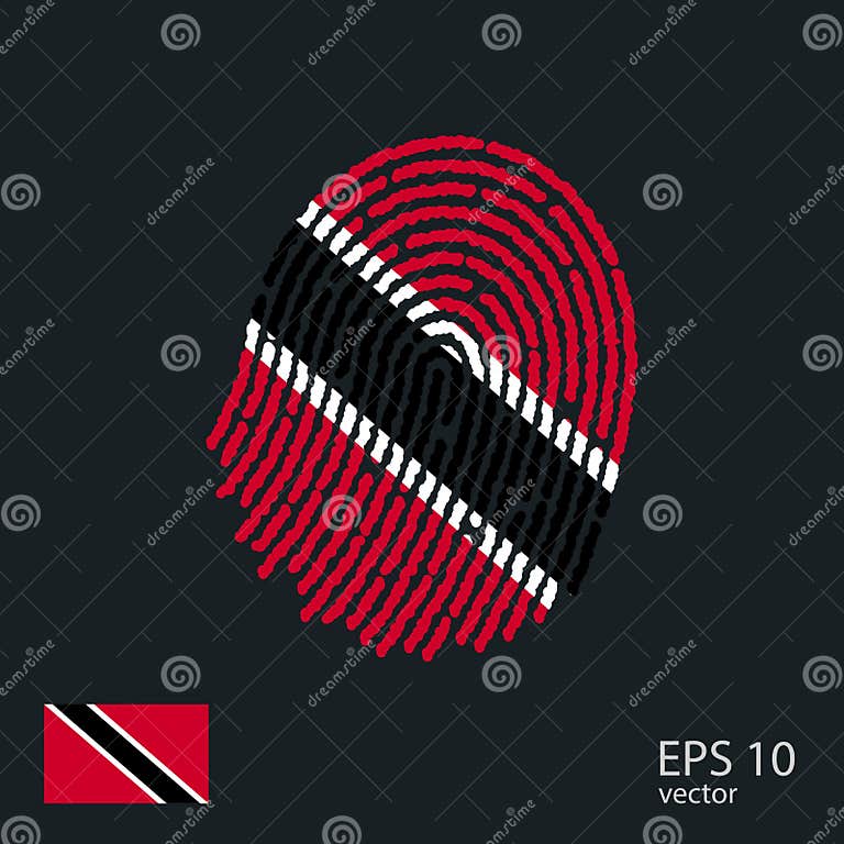 Vector Fingerprint Colored with the National Flag of Trinidad and ...