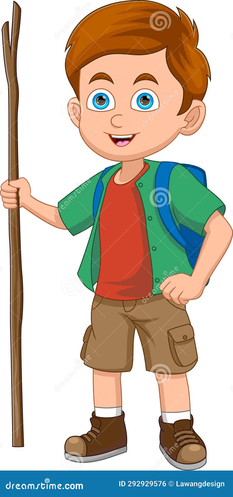 Happy Adventure Boy Cartoon Stock Vector - Illustration of hike, park ...