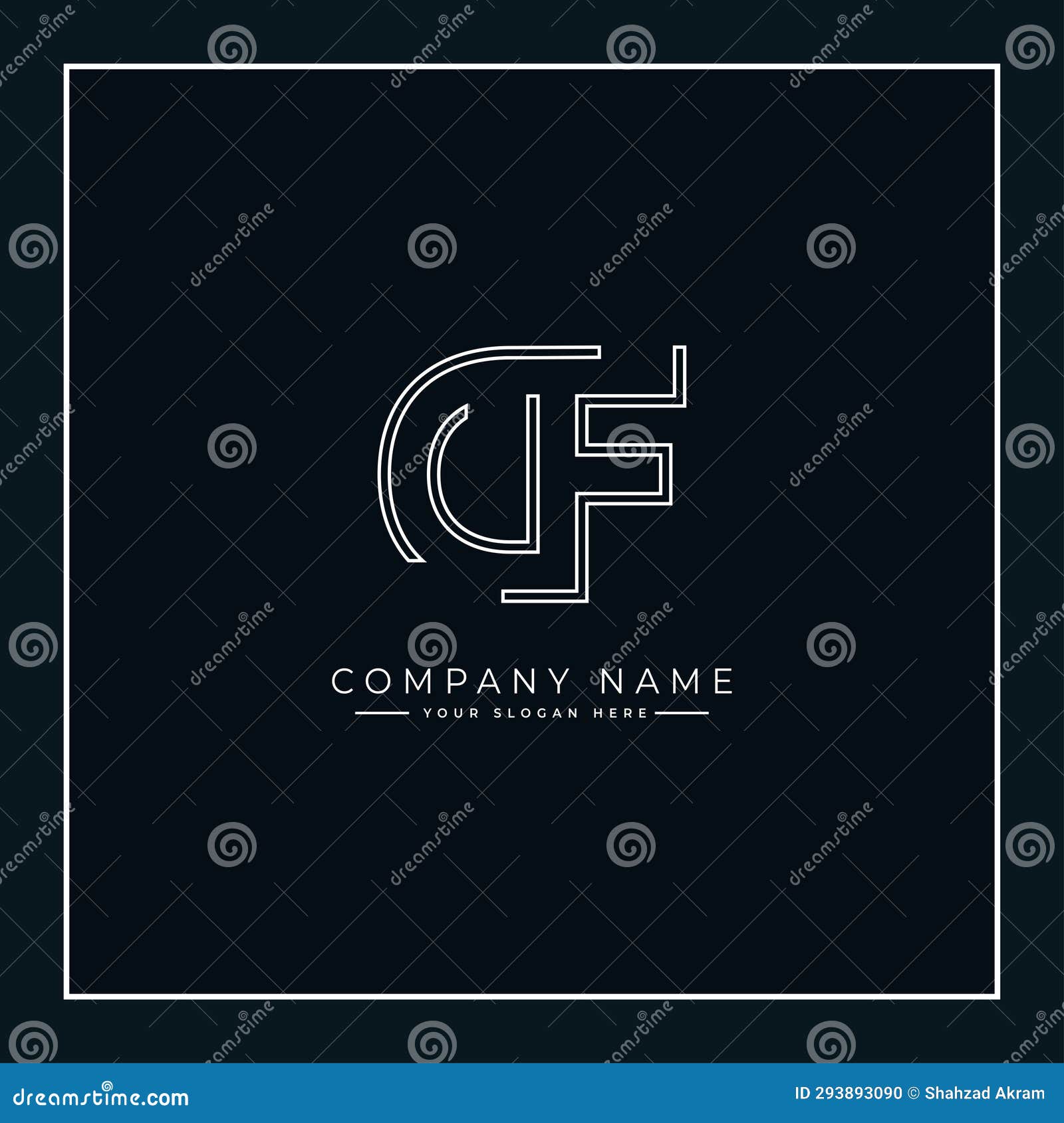 Creative Monogram for Initial Letter DF Logo - Alphabet D and F Minimal ...