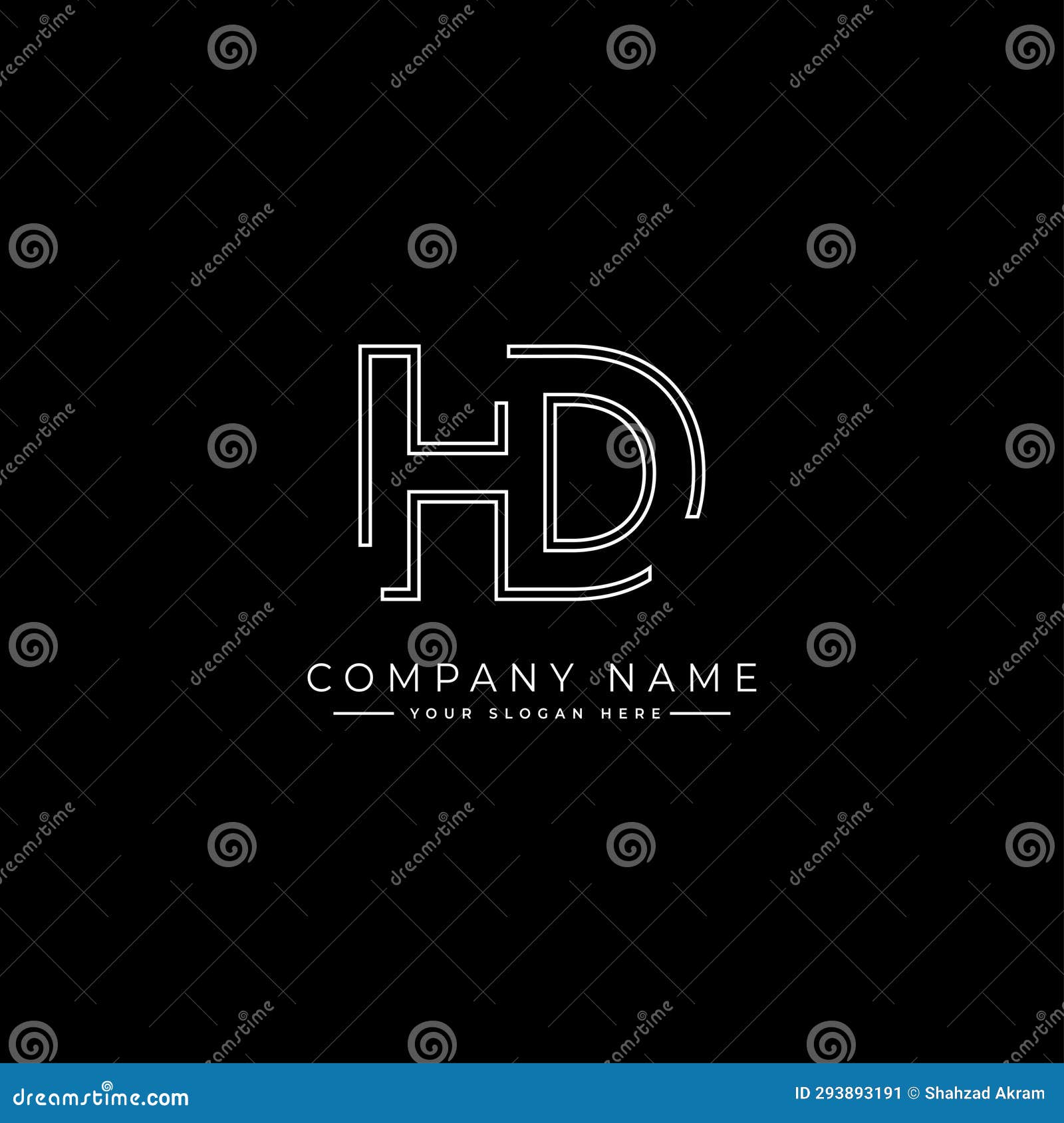 Creative Monogram for Initial Letter HD Logo - Alphabet H and D Minimal ...