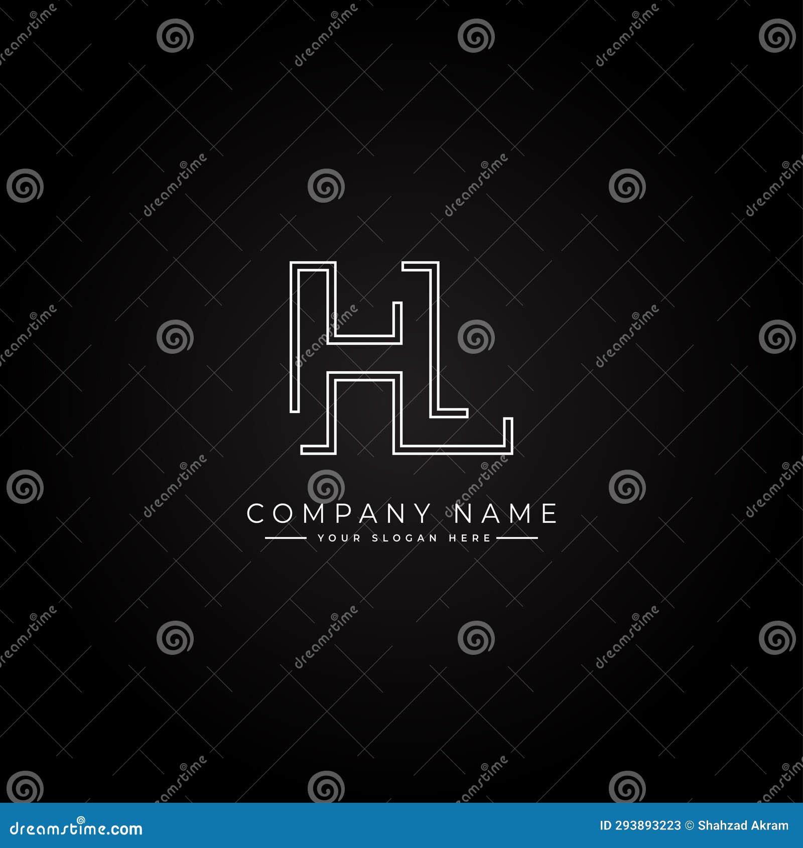 Creative Monogram for Initial Letter HL Logo - Alphabet H and L Minimal ...