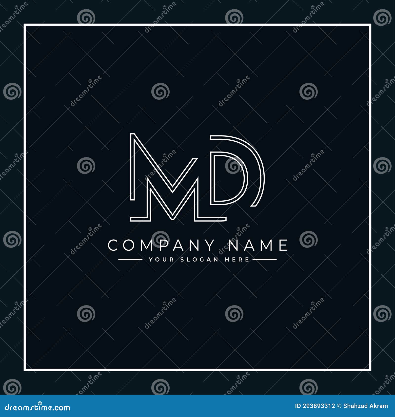 Creative Monogram for Initial Letter MD Logo - Alphabet M and D Minimal ...