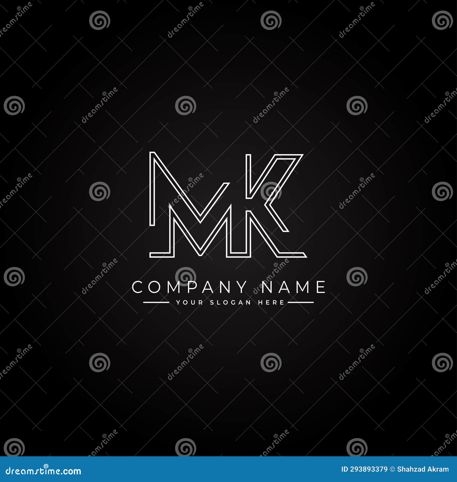 Creative Monogram for Initial Letter MK Logo - Alphabet M and K Minimal ...