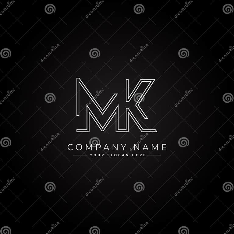 Creative Monogram for Initial Letter MK Logo - Alphabet M and K Minimal ...