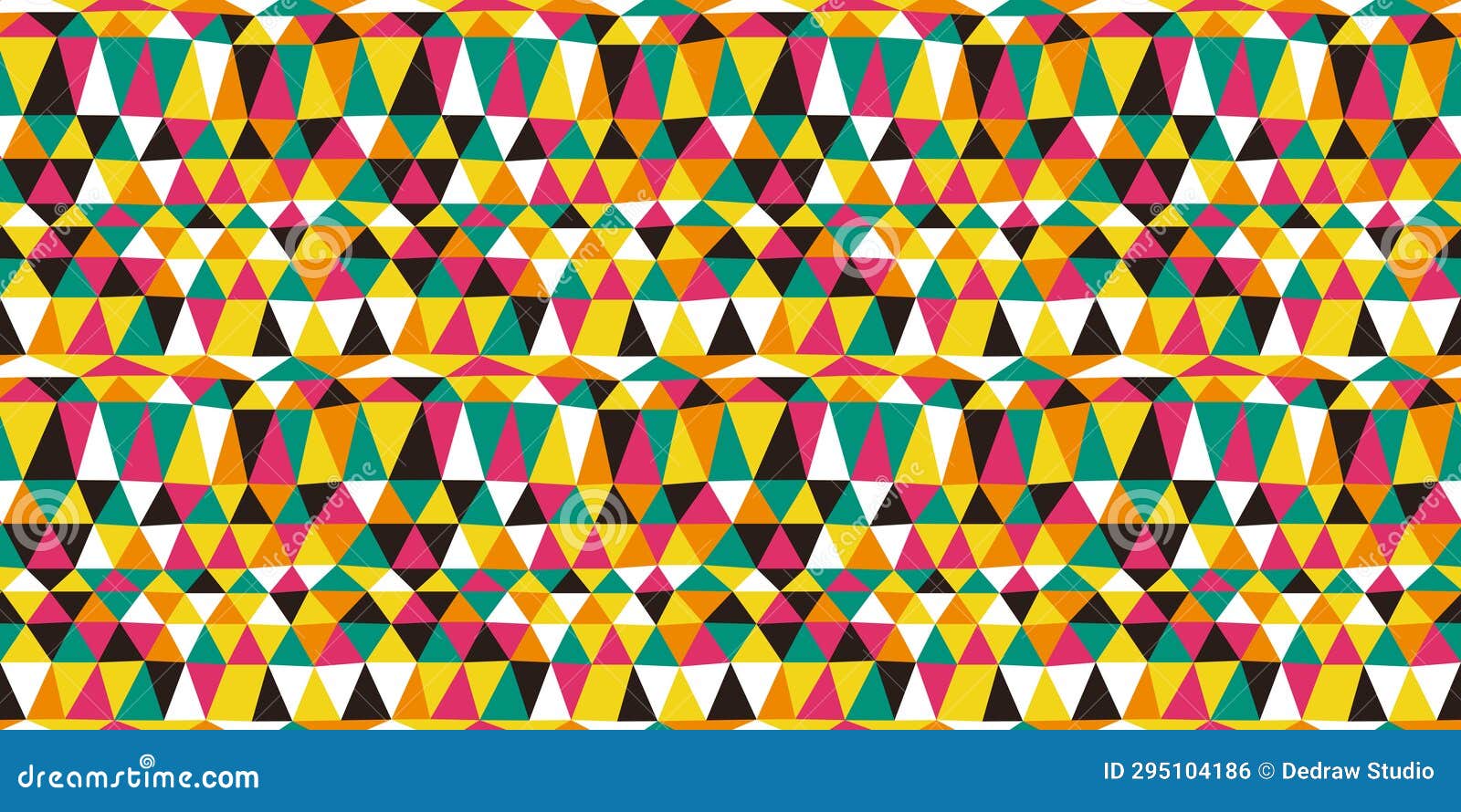 Colorful Geometric Triangle Cartoon Seamless Pattern Stock Vector ...